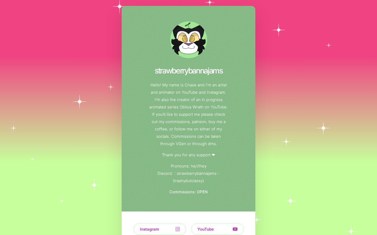 Strawberrybannajams card